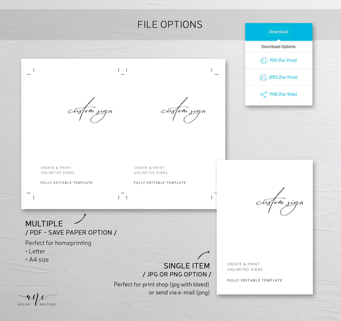 Modern Minimalist Custom Sign Template 100% Editable Modern - Etsy