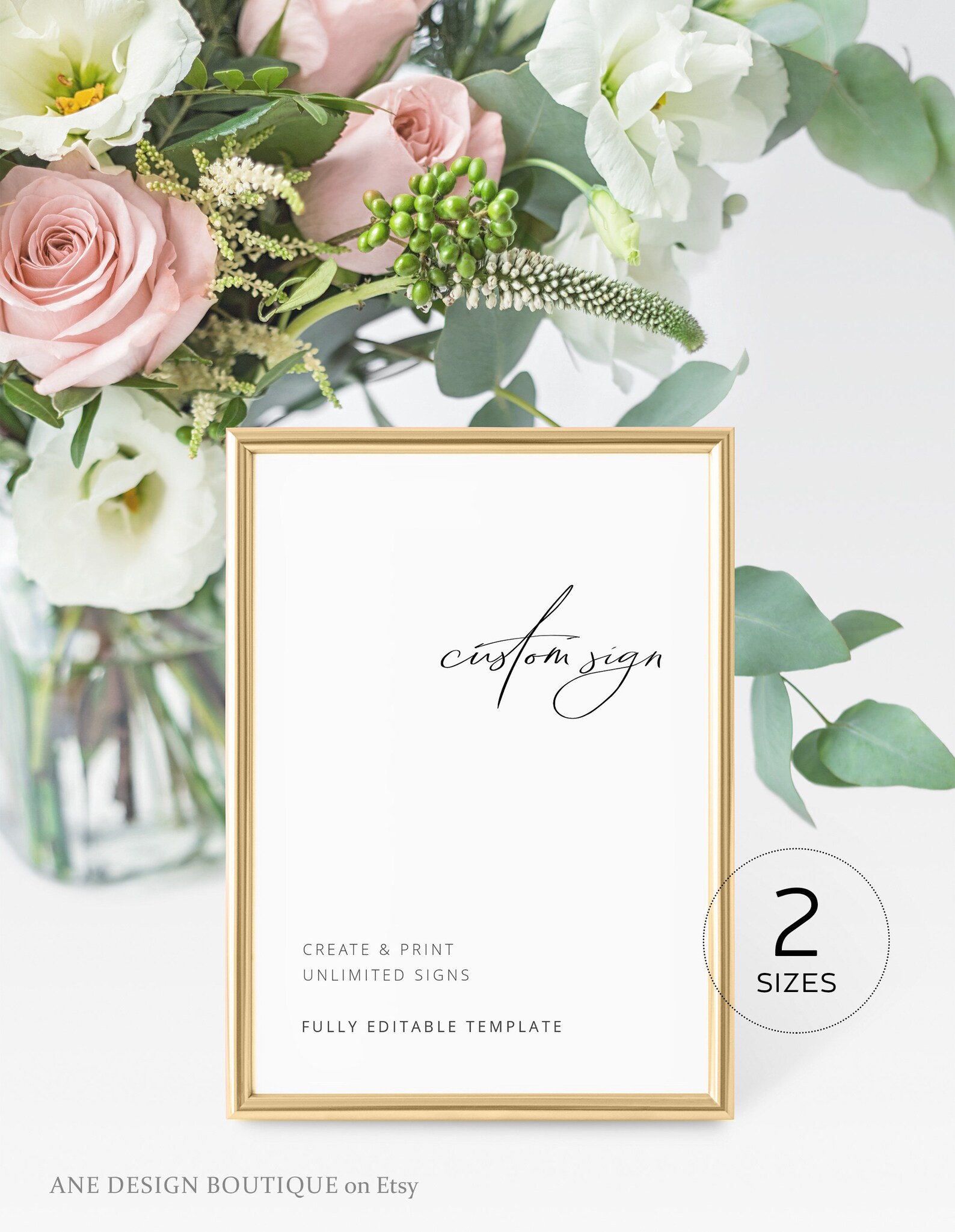 Modern Minimalist Custom Sign Template 100% Editable Modern - Etsy