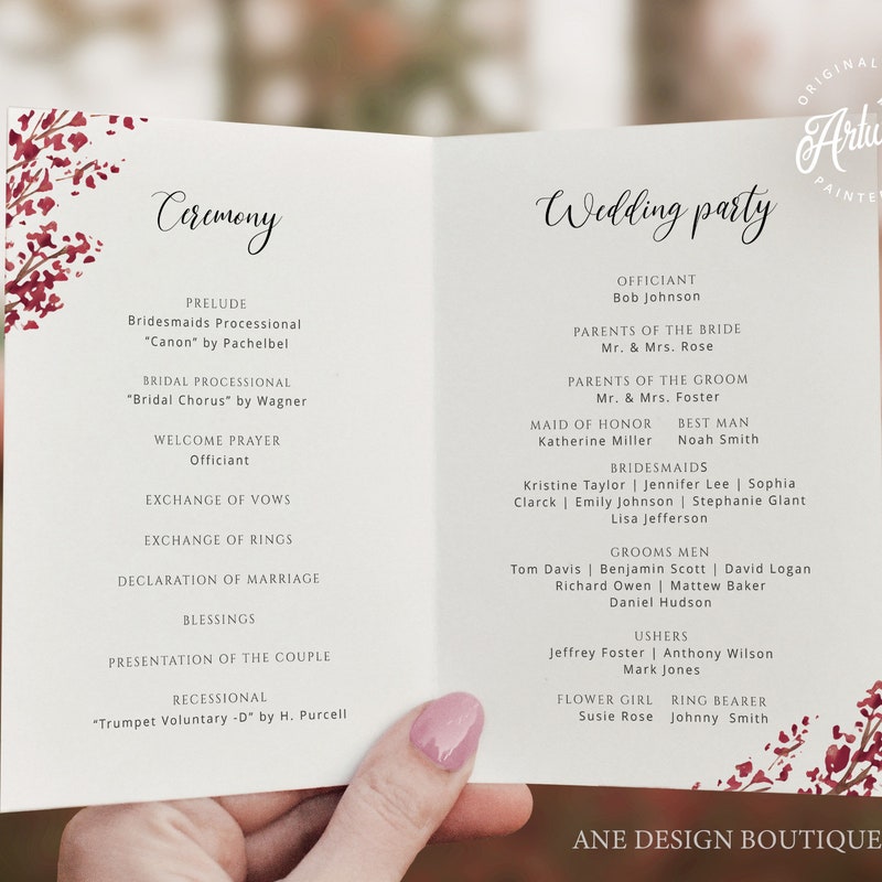 Fall Wedding Program - Etsy