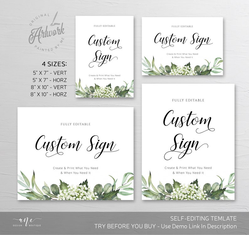 Custom Rustic Wedding Sign Template Table Sign Printable | Etsy