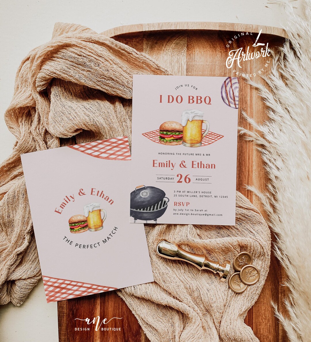 Hand Painted I Do BBQ Invite Printable Template, I Do Bbq Engagement ...