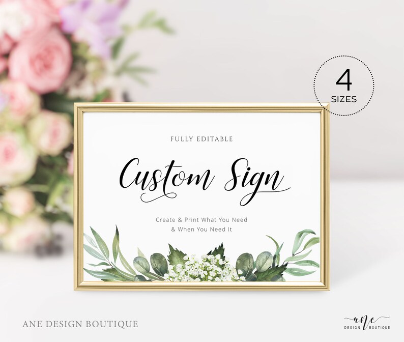 Custom Rustic Wedding Sign Template Table Sign Printable | Etsy