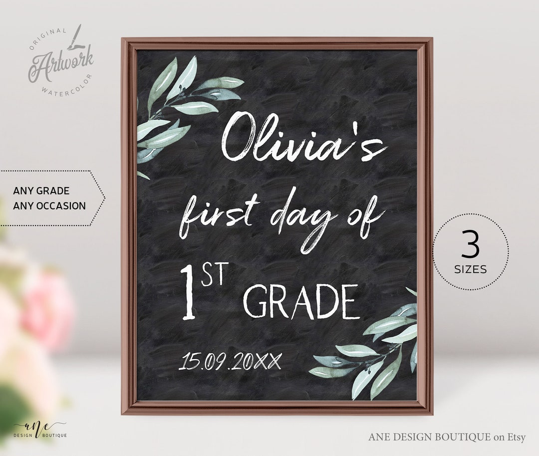 Back to School Chalkboard Sign Template, Fully Editable, Any Grade ...