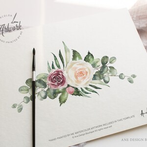 Mauve Rose Wedding Favor Tag Template, Dusty Rose Thank You Tag, Floral ...