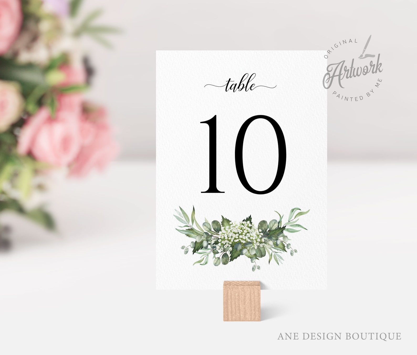 Rustic Greenery Table Numbers Template Printable Wedding - Etsy