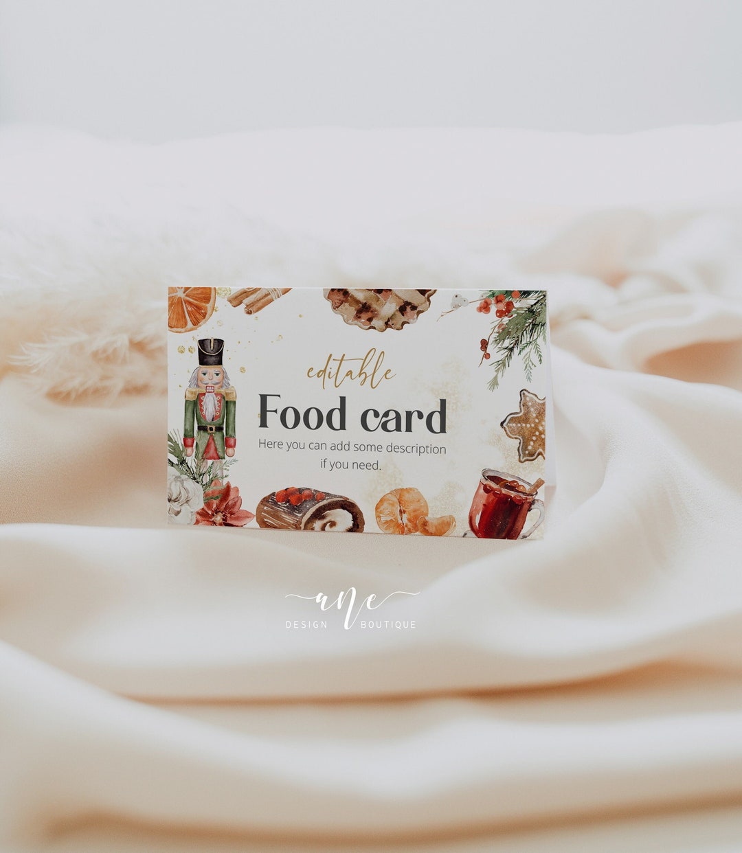 Nutcracker Christmas Food Cards Printable Template, Editable Buffet ...