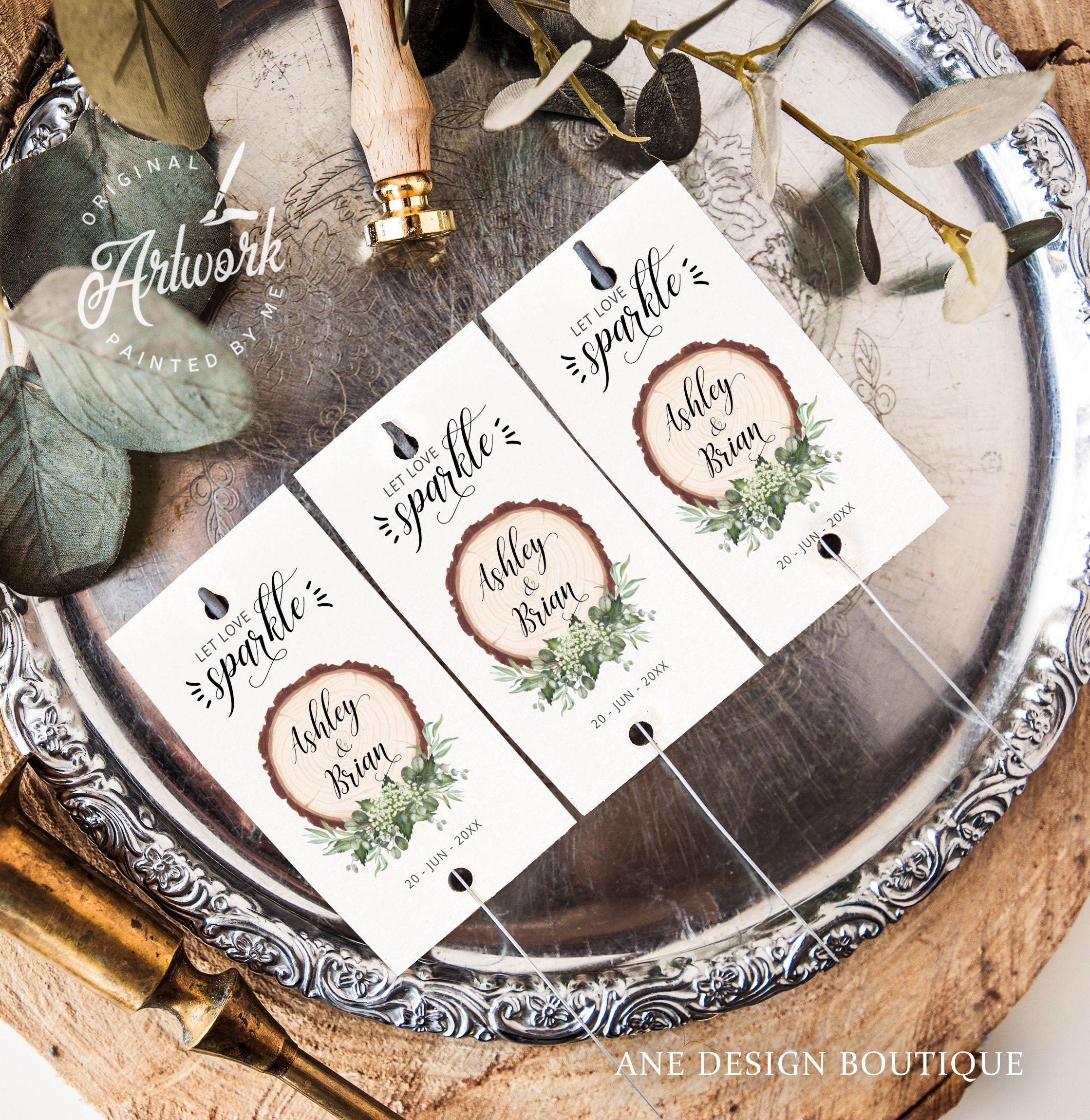 Rustic Wedding Sparkler Tag Printable Template, Let Love Sparkle, Grand ...