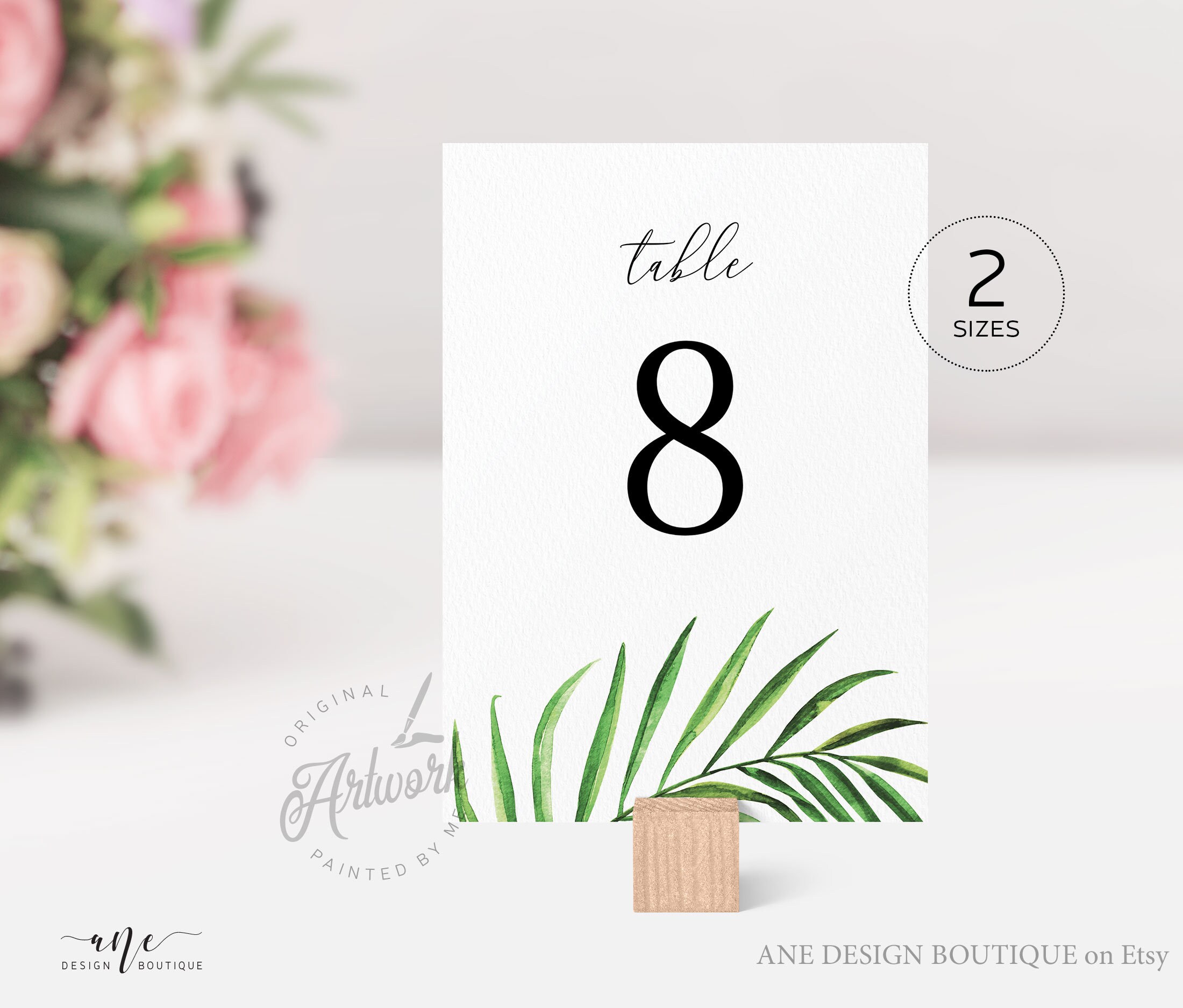 Tropical Table Numbers Template Printable Wedding Table | Etsy