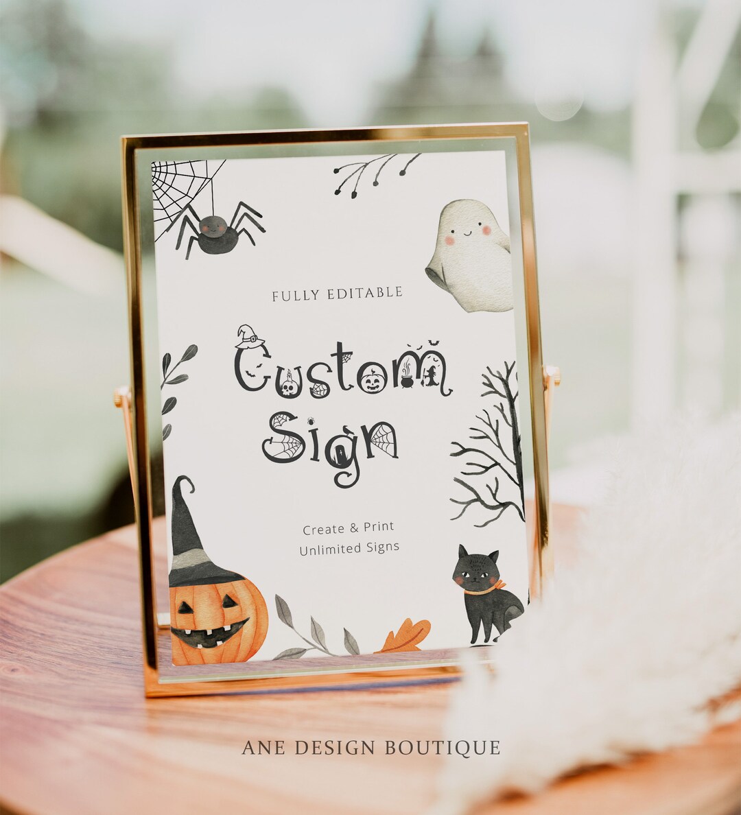 Halloween Custom Sign Editable Template, Printable Baby Shower ...
