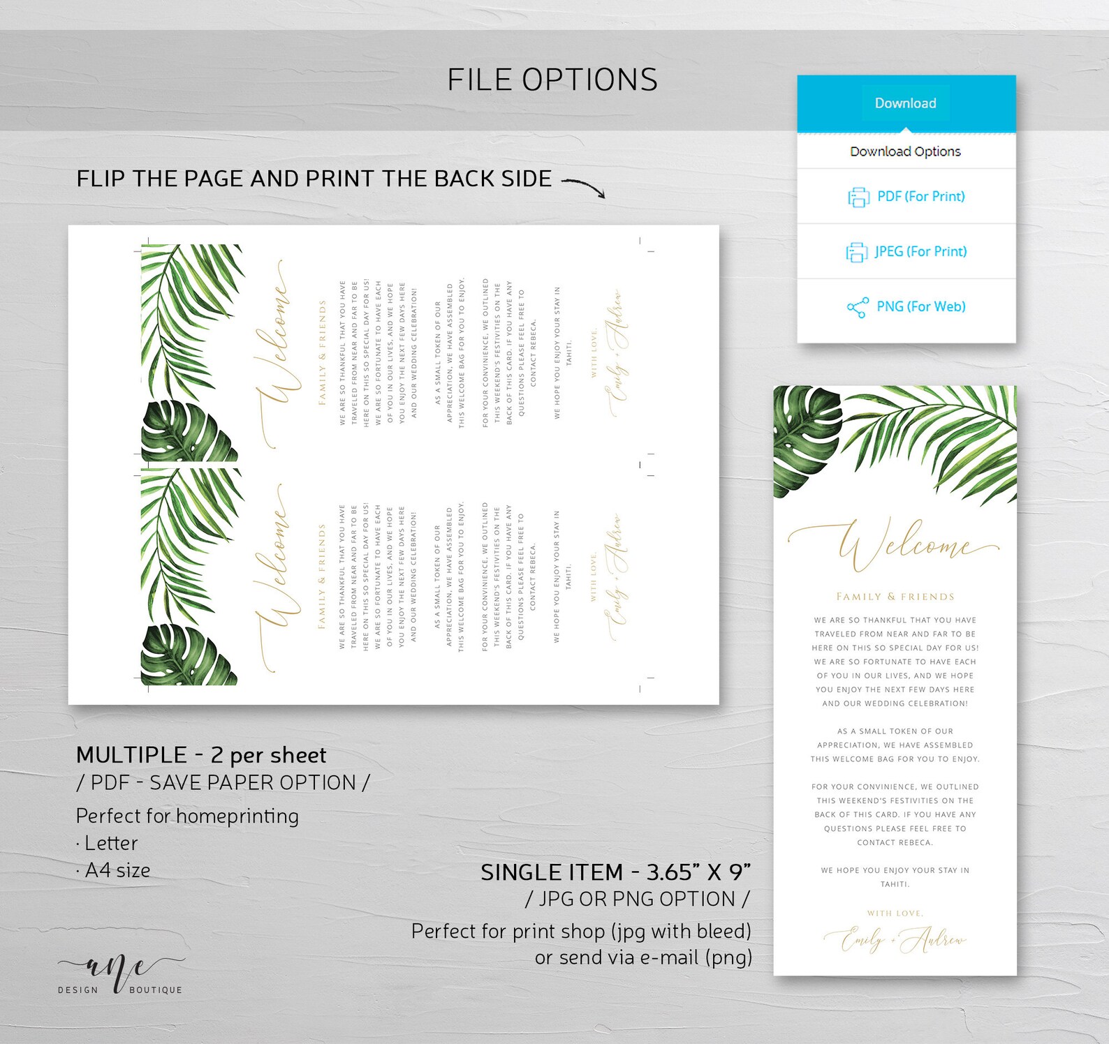 Tropical Welcome Letter Itinerary Template Beach Wedding - Etsy