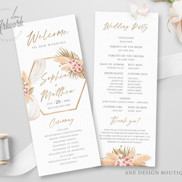 Printable Wedding Program - Etsy