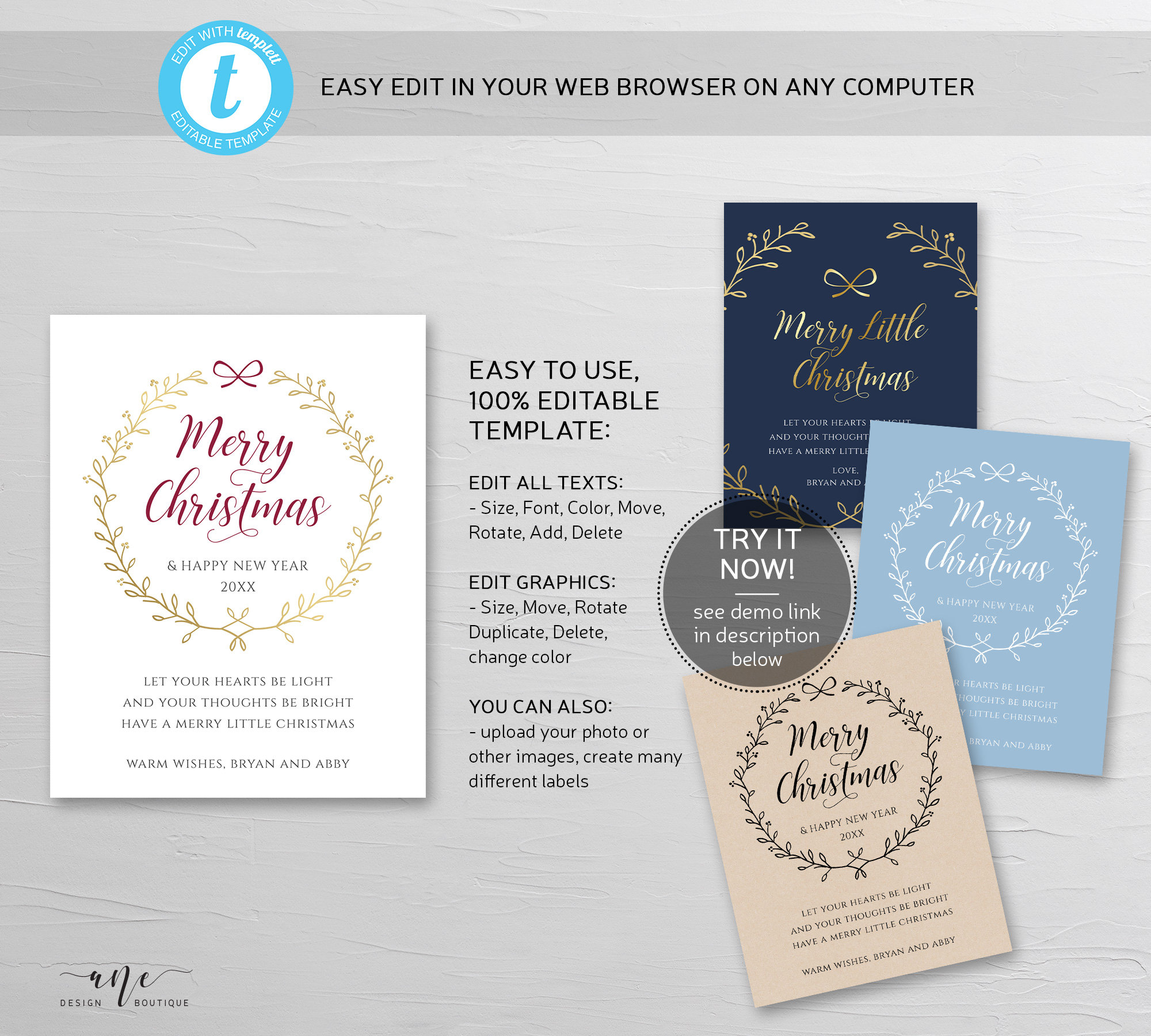 Printable Christmas Wine Label Template Editable Christmas - Etsy