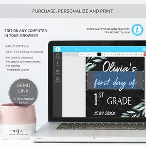 Back to School Chalkboard Sign Template, Fully Editable, Any Grade ...