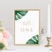 Monstera Table Number Card Template, Tropical Greenery Palm Leaf ...