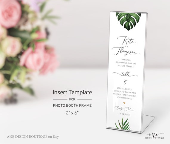 Tropical Photo Booth Insert Template Favor Tag Printable | Etsy