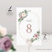 Geometric Boho Table Number Card Template Eucalyptus Mauve - Etsy