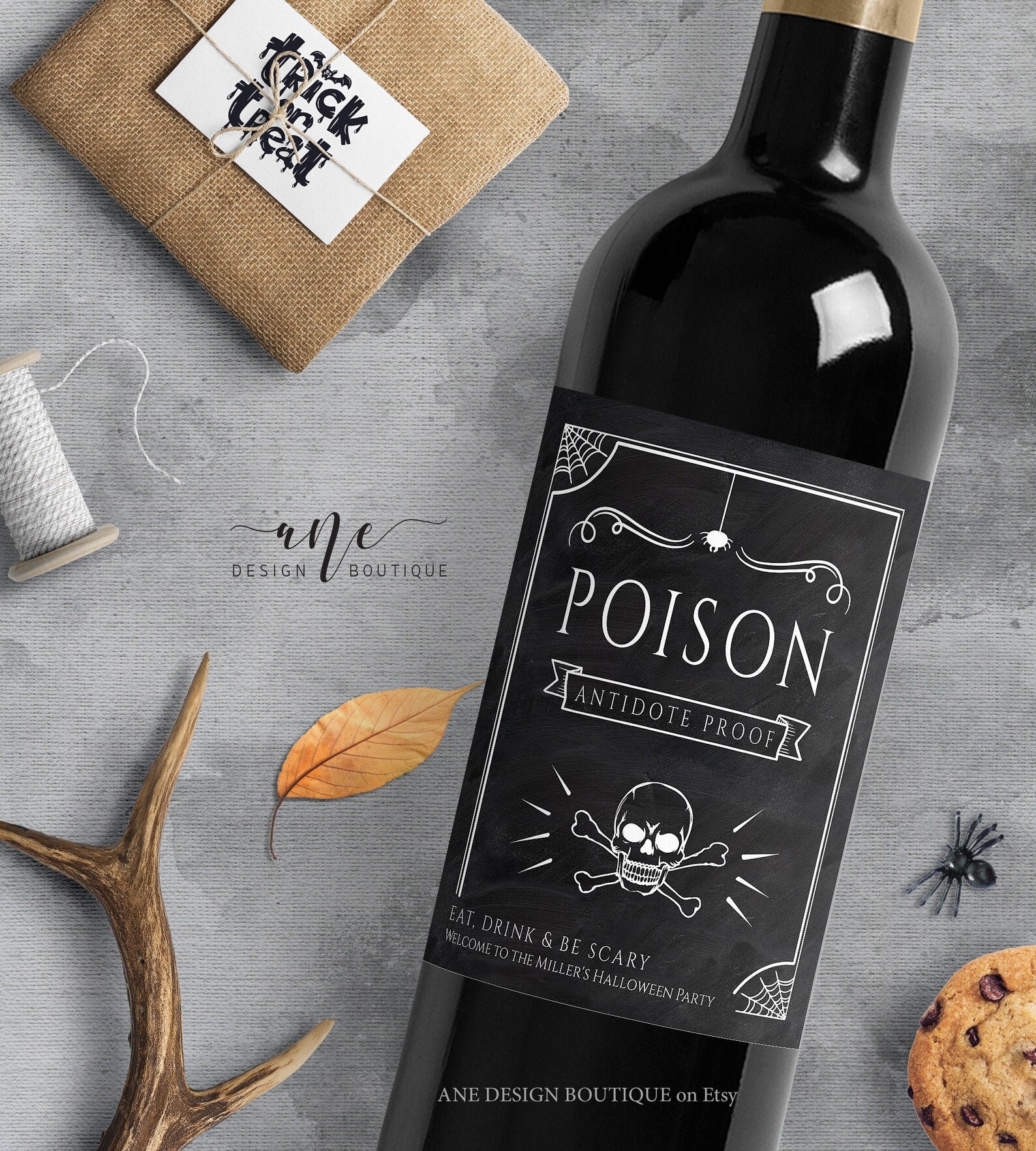 Editable Halloween Wine Bottle Label Templates Funny - Etsy
