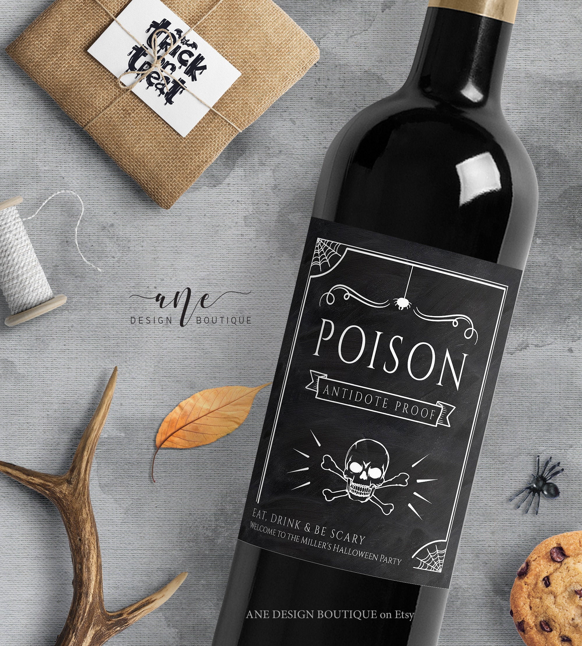 Editable Halloween Wine Bottle Label Templates Funny - Etsy