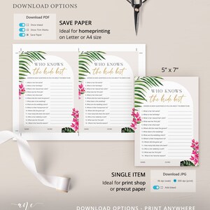 Tropical Bridal Shower Games Signs Tickets Bundle Editable Template ...