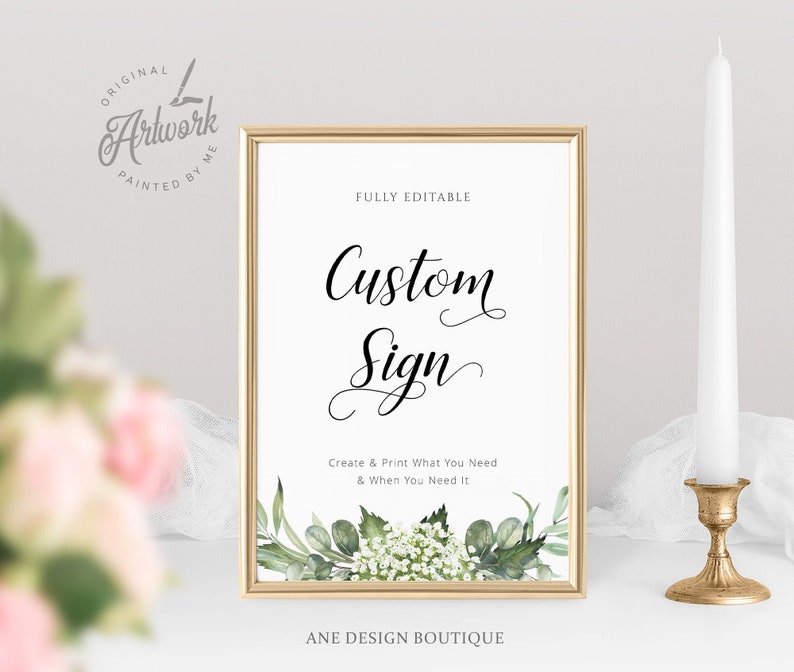 Custom Rustic Wedding Sign Template Table Sign Printable | Etsy