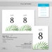 Tropical Table Numbers Template, Printable Wedding Table Seating Card ...
