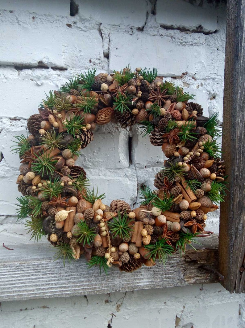 Rustic Natural Wreath for front door | Etsy