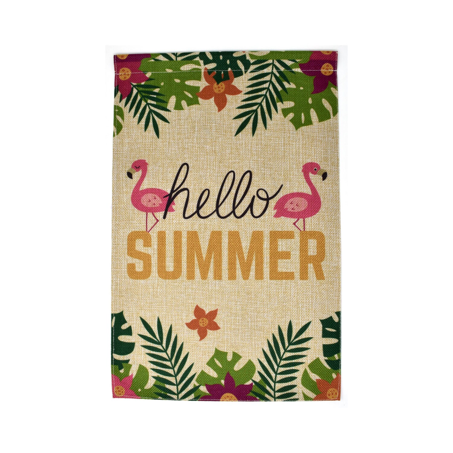 Hello Summer Garden Flag Banner 12x18 Double Sided Burlap | Etsy