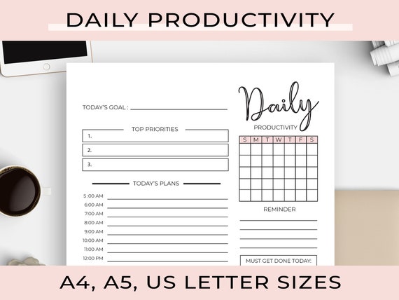 Daily Productivity Planner Schedule Planner To-Do List | Etsy