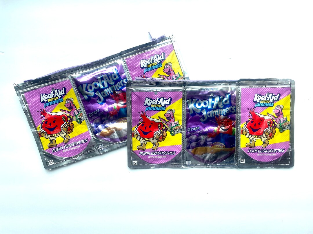 Retro Kool Aid Purplesaurus Rex and Grape Kool Aid Jammers Drink Pouch ...