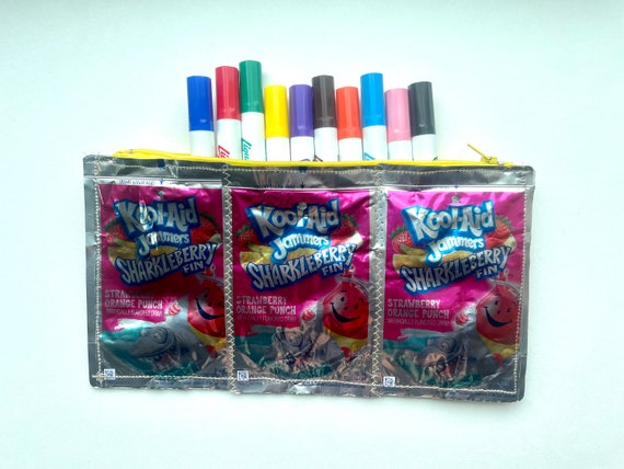 Recycled Kool Aid Sharkleberry Fin Jammers Drink Pouch Pencil | Etsy