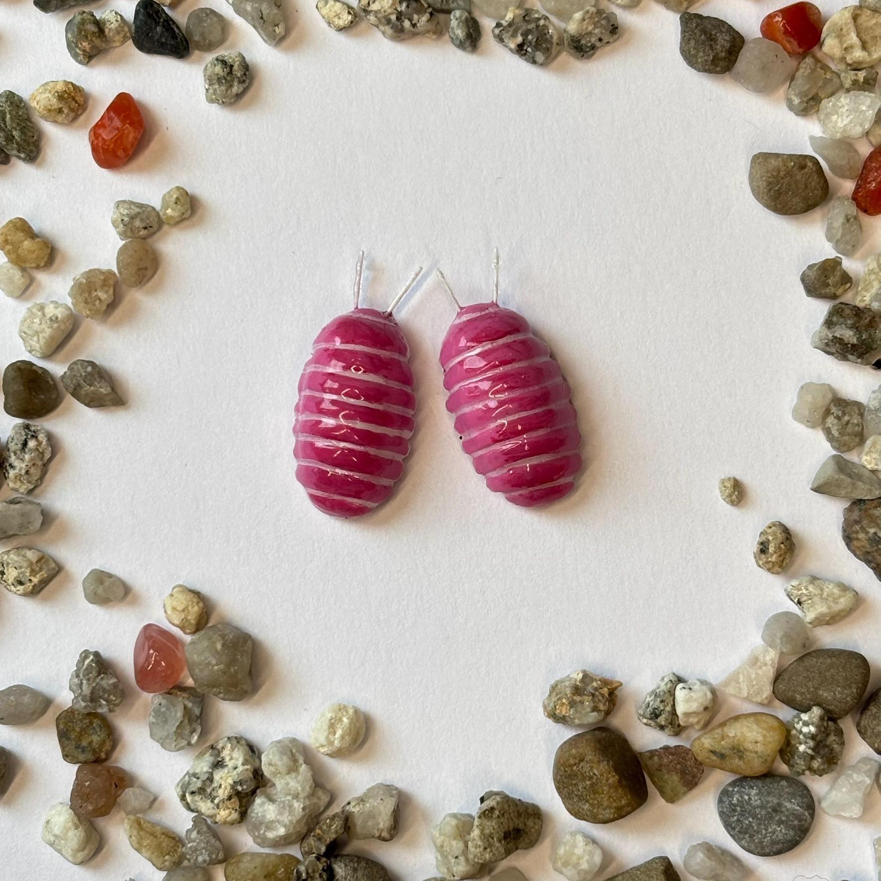 Handmade Cherry Blossom Isopod Jewelry Set: Polymer Clay Pendant ...