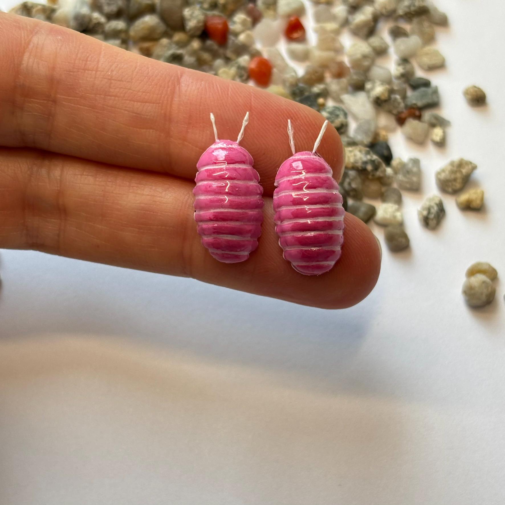 Handmade Cherry Blossom Isopod Jewelry Set: Polymer Clay Pendant ...