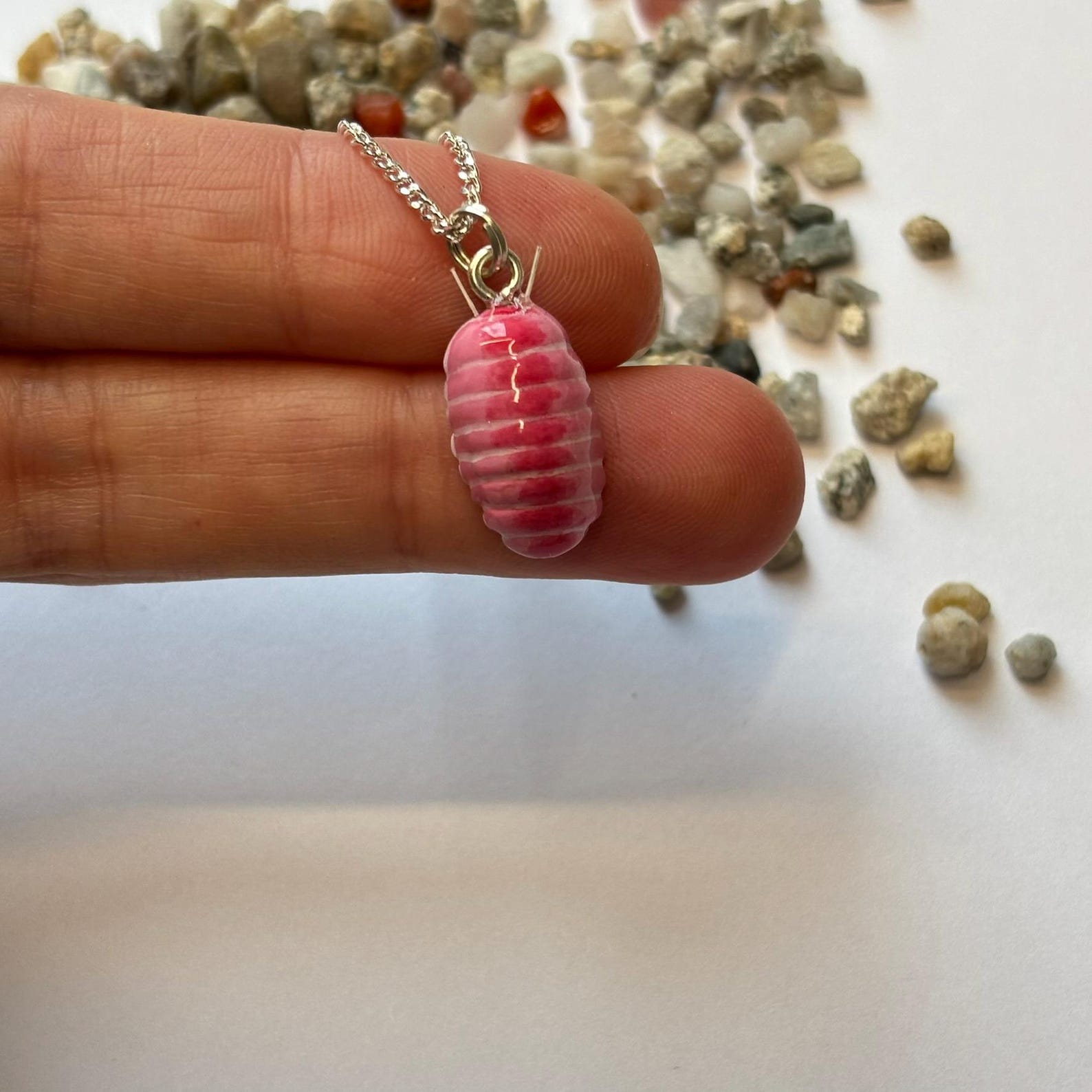 Handmade Cherry Blossom Isopod Jewelry Set: Polymer Clay Pendant ...