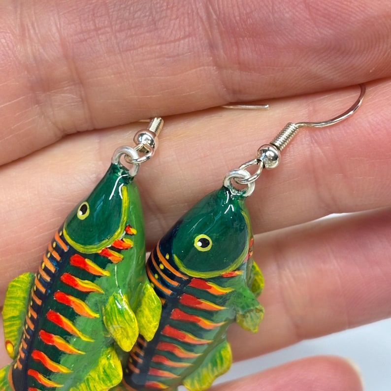 Handmade Colorful Fish Dangle Earrings - Etsy