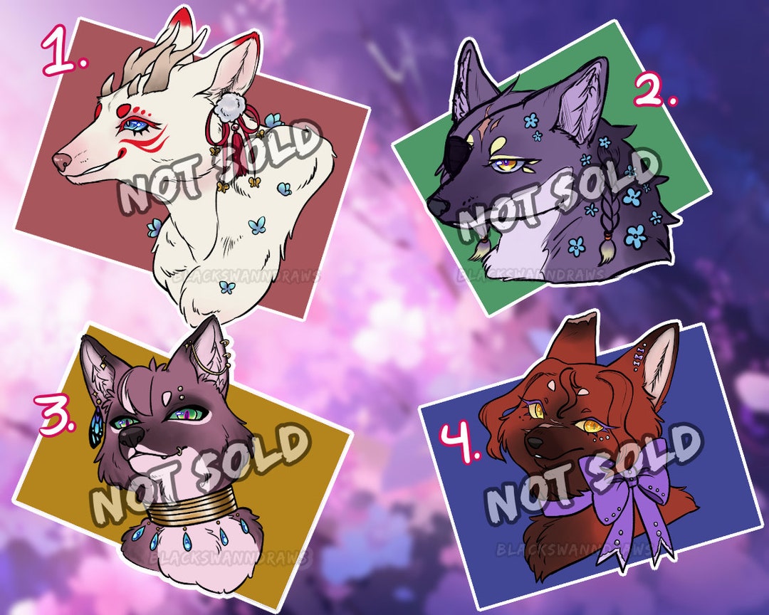 KITSUNE HEAD DESIGNS // Fursona Design Adopts - Etsy