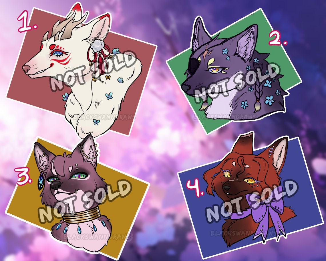 KITSUNE HEAD DESIGNS // Fursona Design Adopts - Etsy