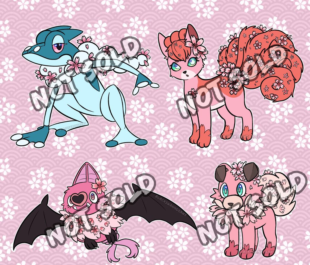 CHERRY BLOSSOM FAKEMON - Fursona Design Adopts - Etsy