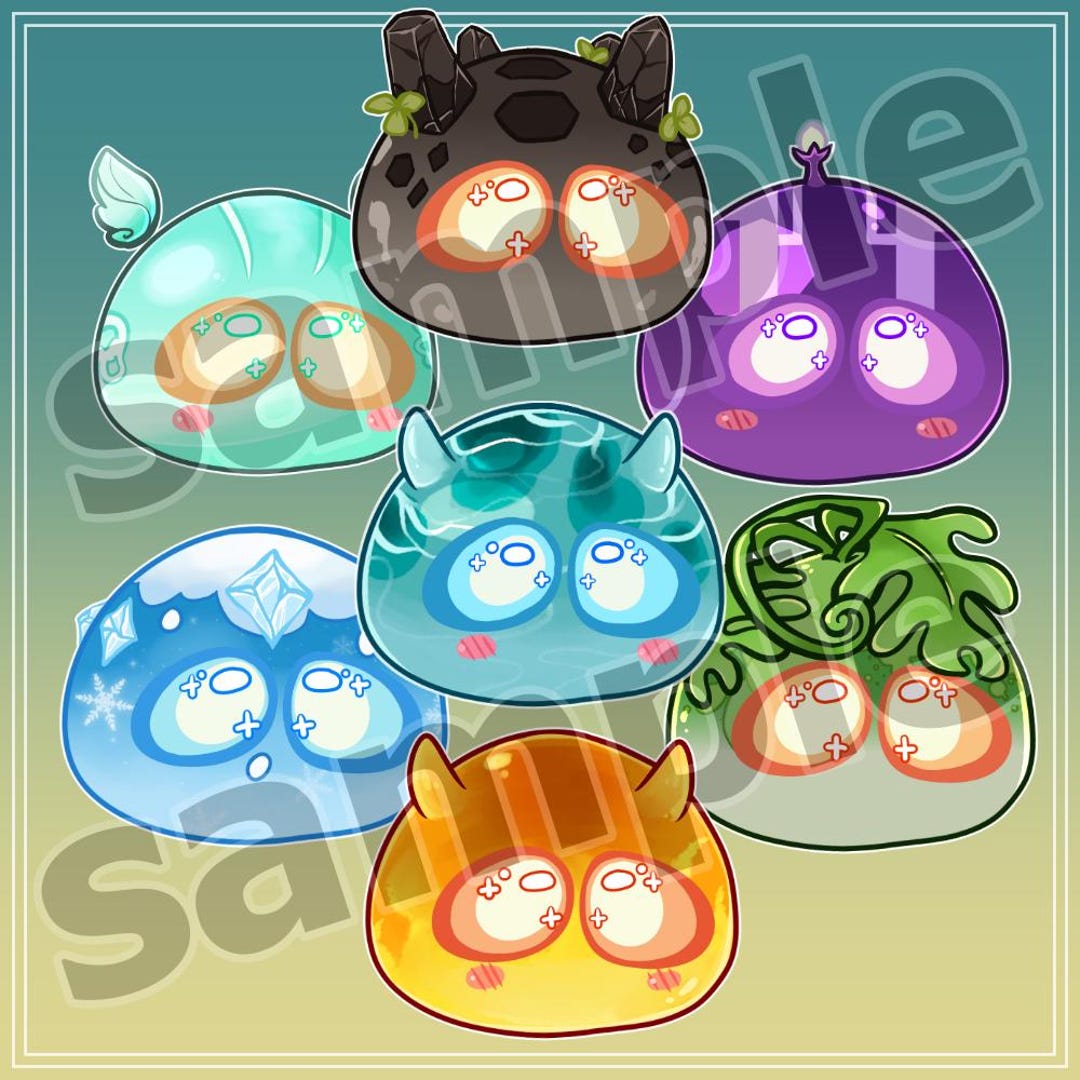 GENSHIN IMPACT - Anemo Hydro Pyro Cryo Geo Dendro Electro Slime ...