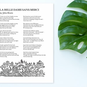Art Print La Belle Dame Sans Merci by John Keats Poem Poetry Woods ...