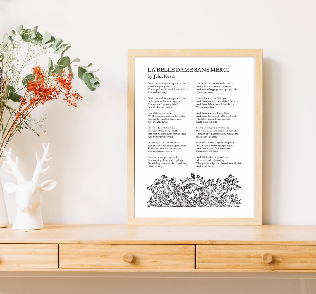 Art Print La Belle Dame Sans Merci by John Keats Poem Poetry Woods ...