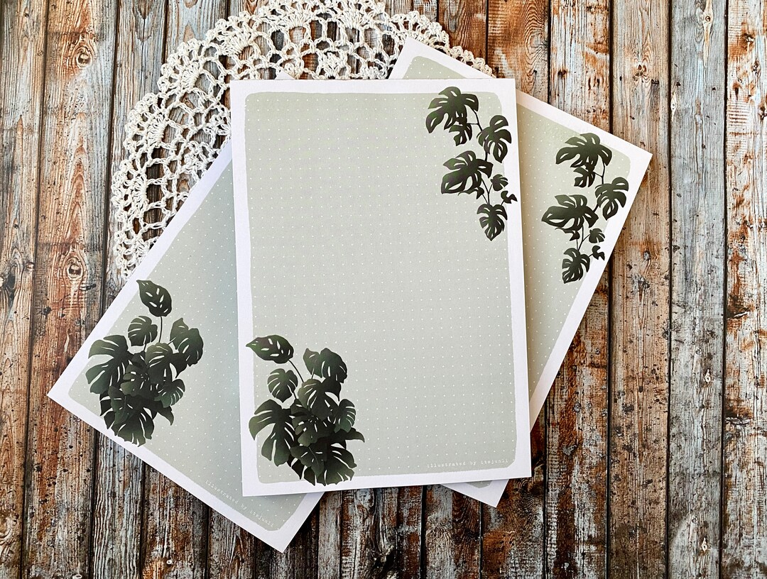 N004 Monstera Dotted Notepad Letter Notepaper Memo Pad A5 Todo List - Etsy