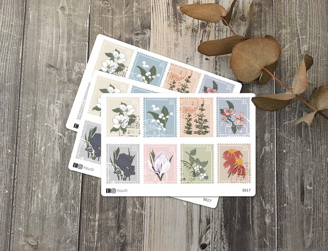 S017 Stamps Pastel Flowers - Etsy