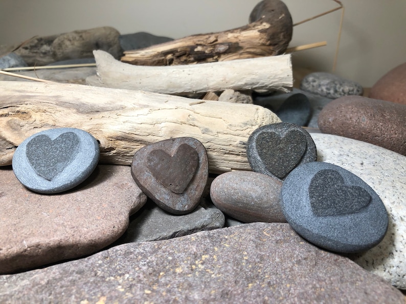 3D Heart Rock - 2 Sided Design With Cross - Etsy