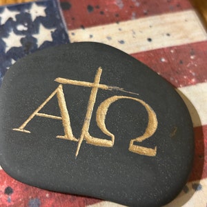 REVELATION- Alpha and Omega / Jesus 2-sided Engraved Stone (1 Stone) - Etsy