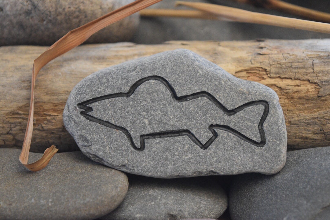 Walleye Pocket Size Engraved Stone - Etsy