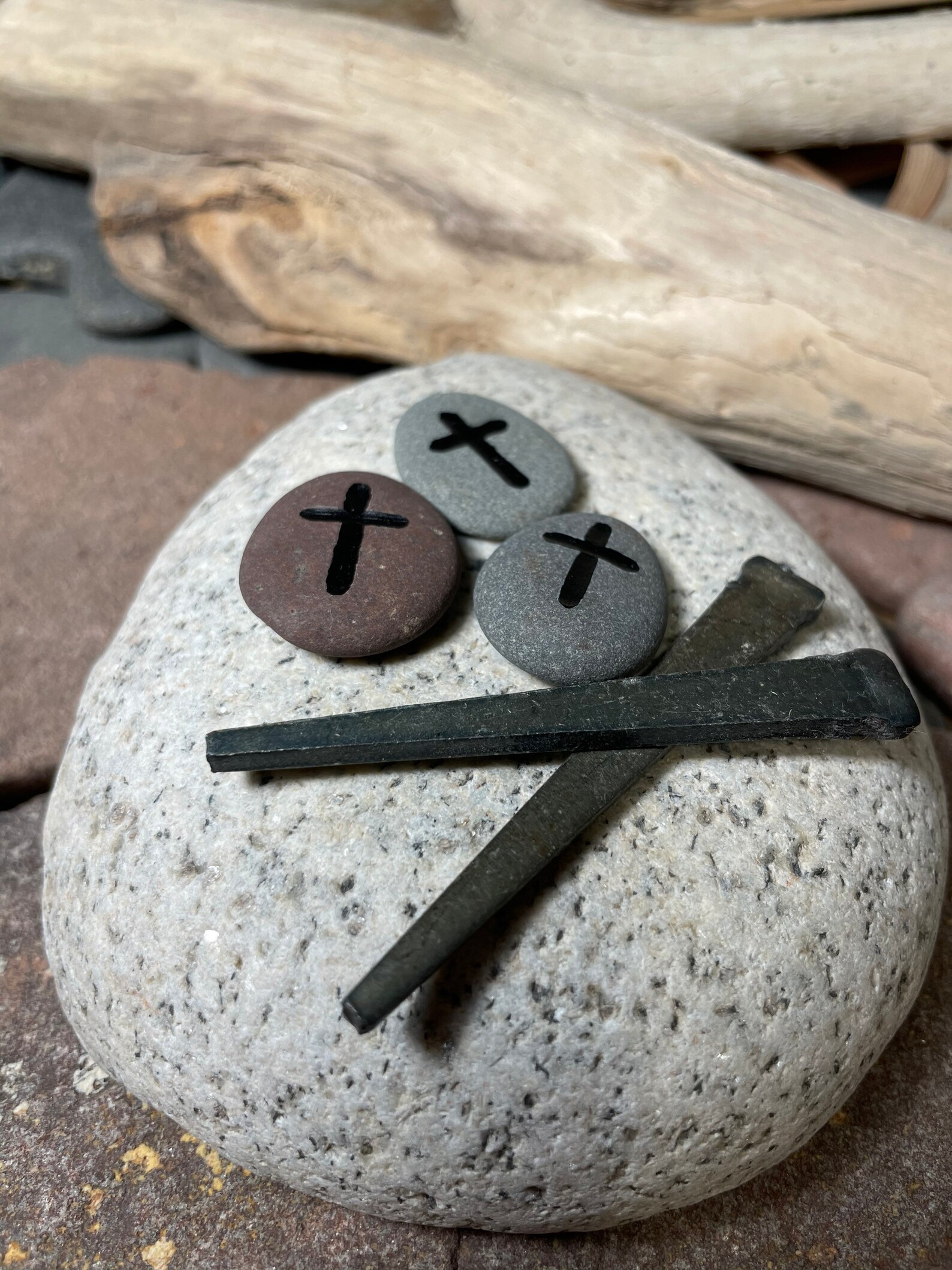 Micro-pocket Cross 3 Stones | Etsy