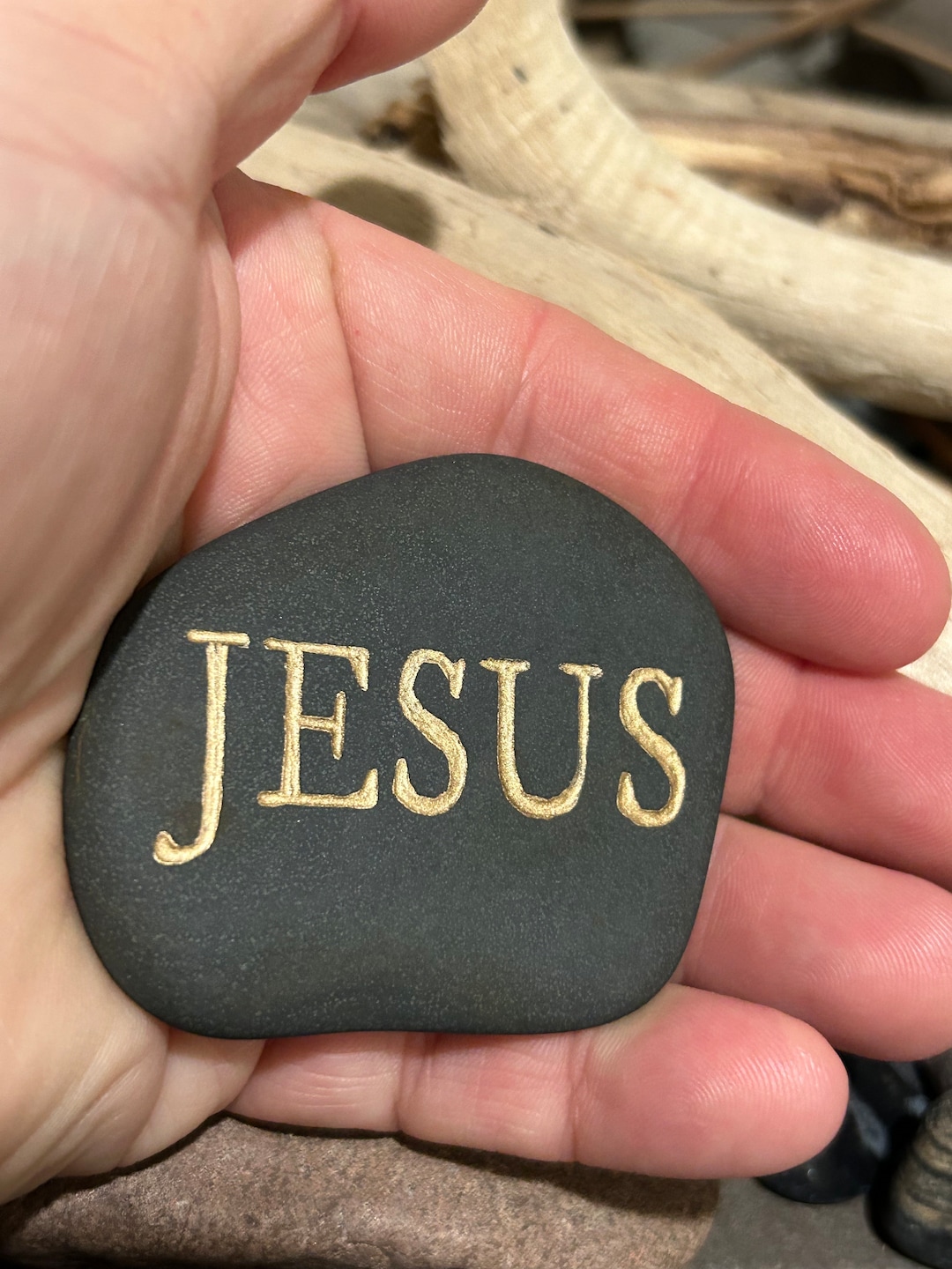REVELATION- Alpha and Omega / Jesus 2-sided Engraved Stone (1 Stone) - Etsy