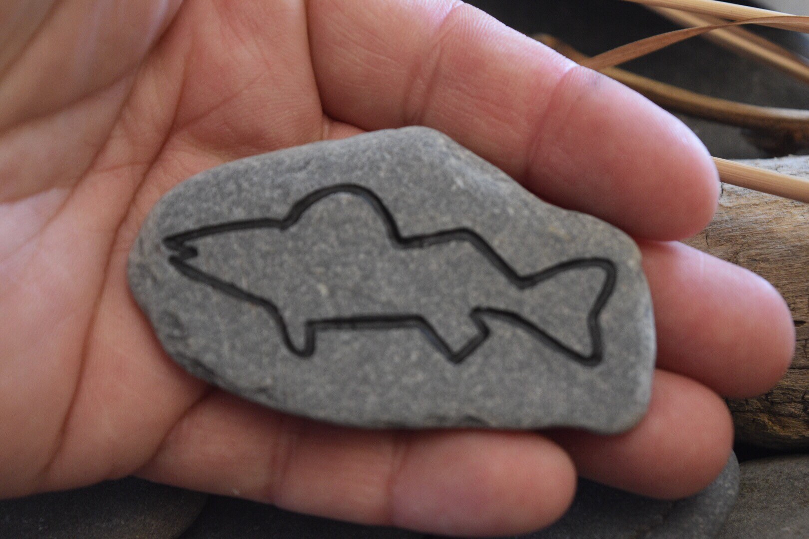 Walleye Pocket Size Engraved Stone | Etsy