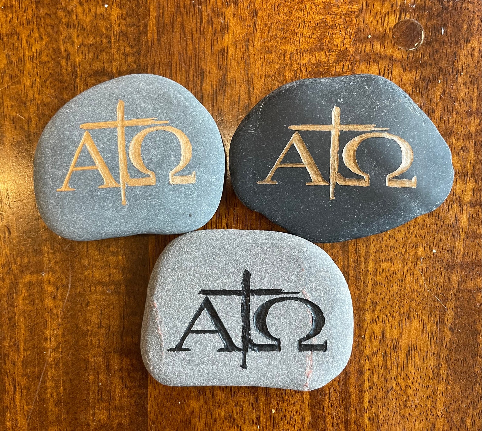 REVELATION Alpha and Omega Stone 1 Stone | Etsy