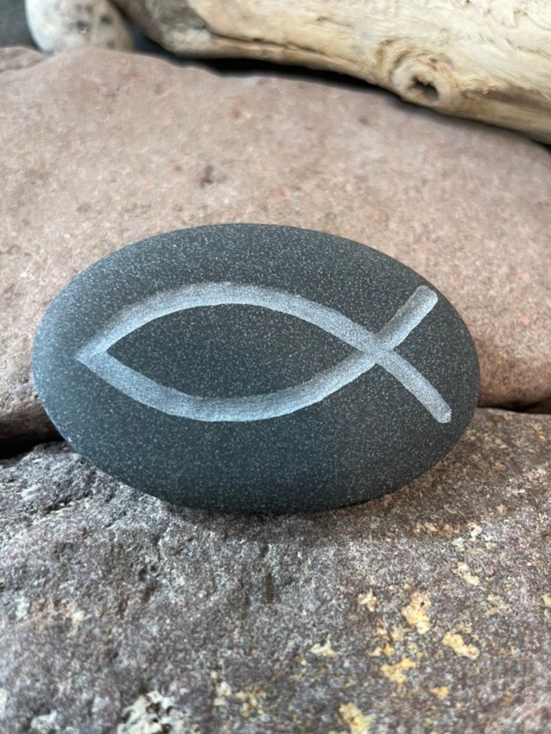 Christian Fish Symbol ICHTHYS or IXTHYS in Greek - Pocket Size Engraved ...